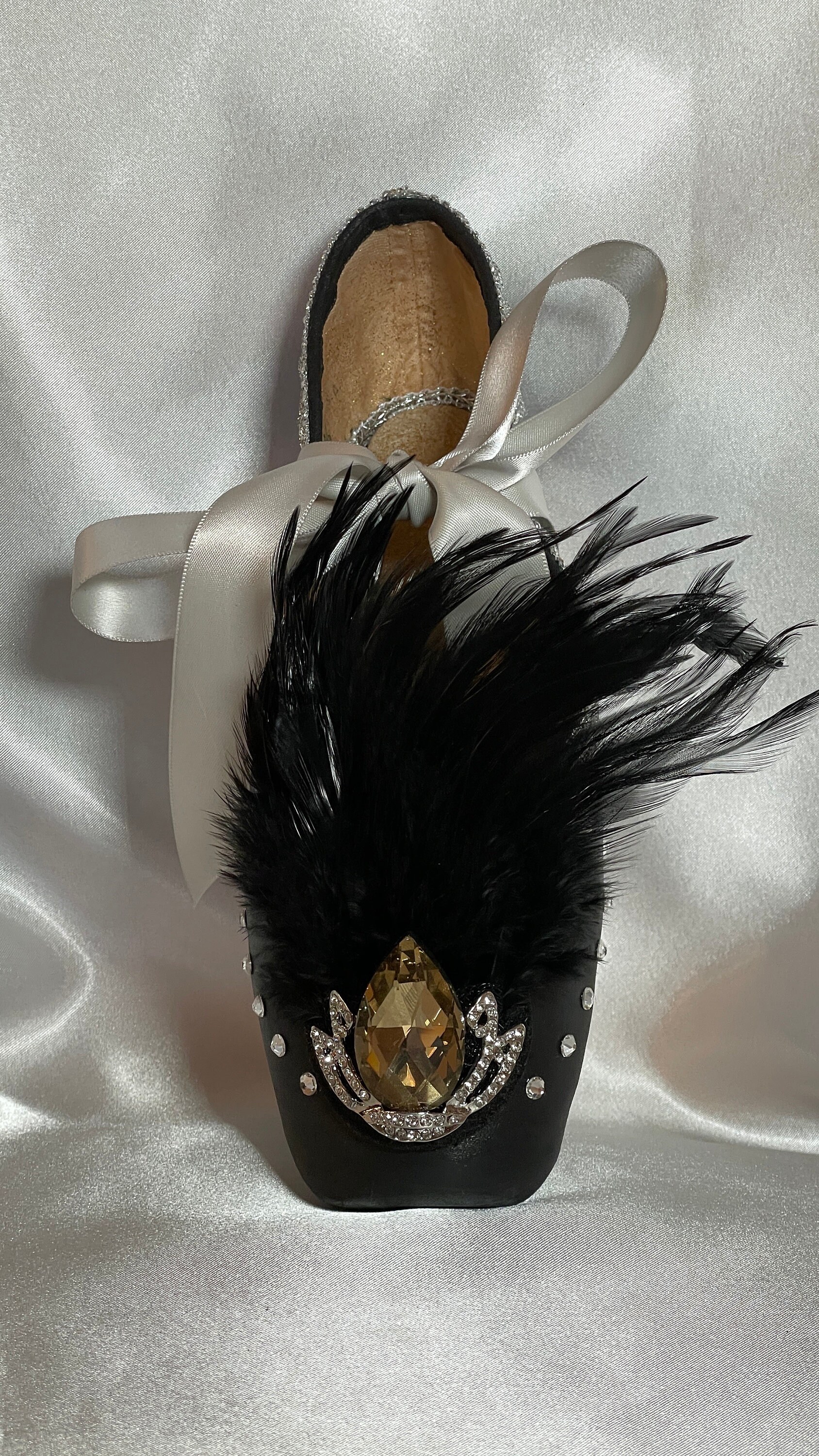 Swan Lake Black Swan Decorated Pointe Shoe With Swarovski Crystals - Etsy