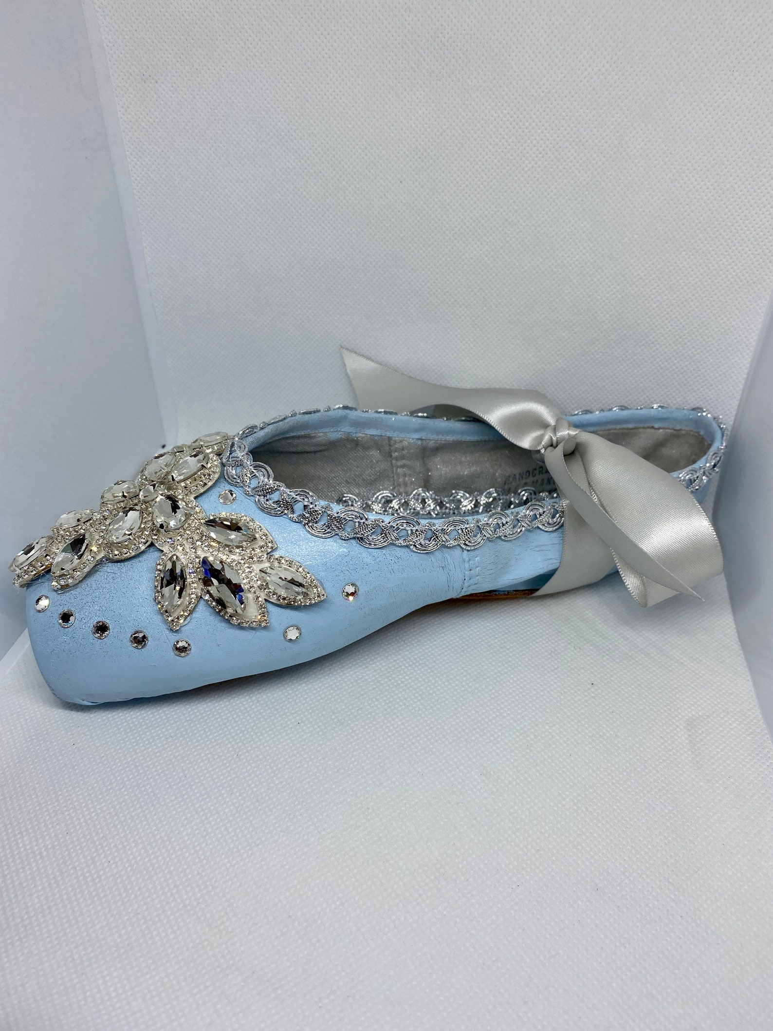 Ice Blue Crystalized Decorated Pointe Shoe With Swarovski | Etsy