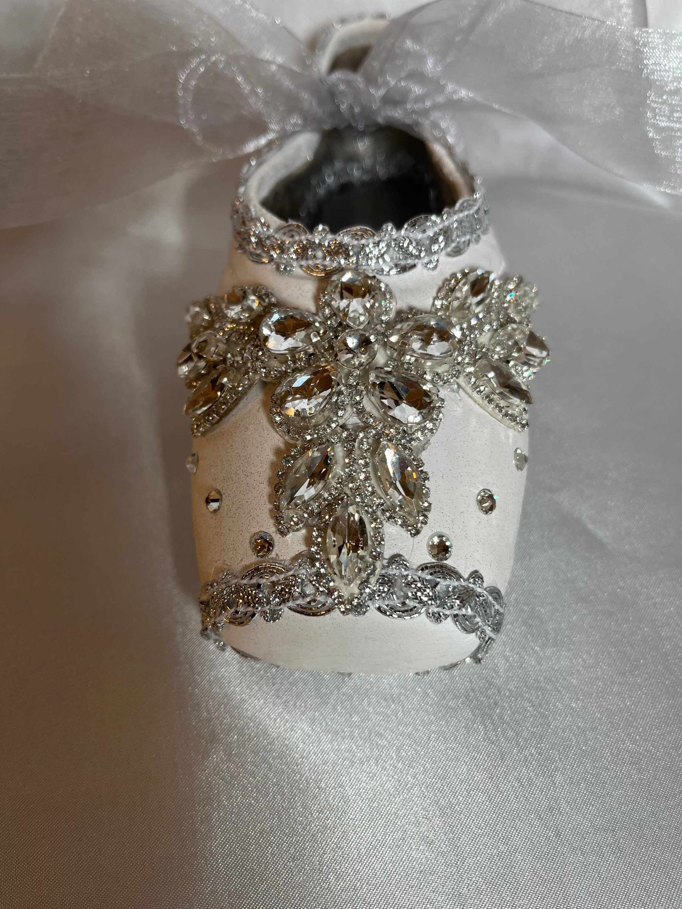 Clara Nutcracker White Crystal Decorated Pointe Shoe - Etsy