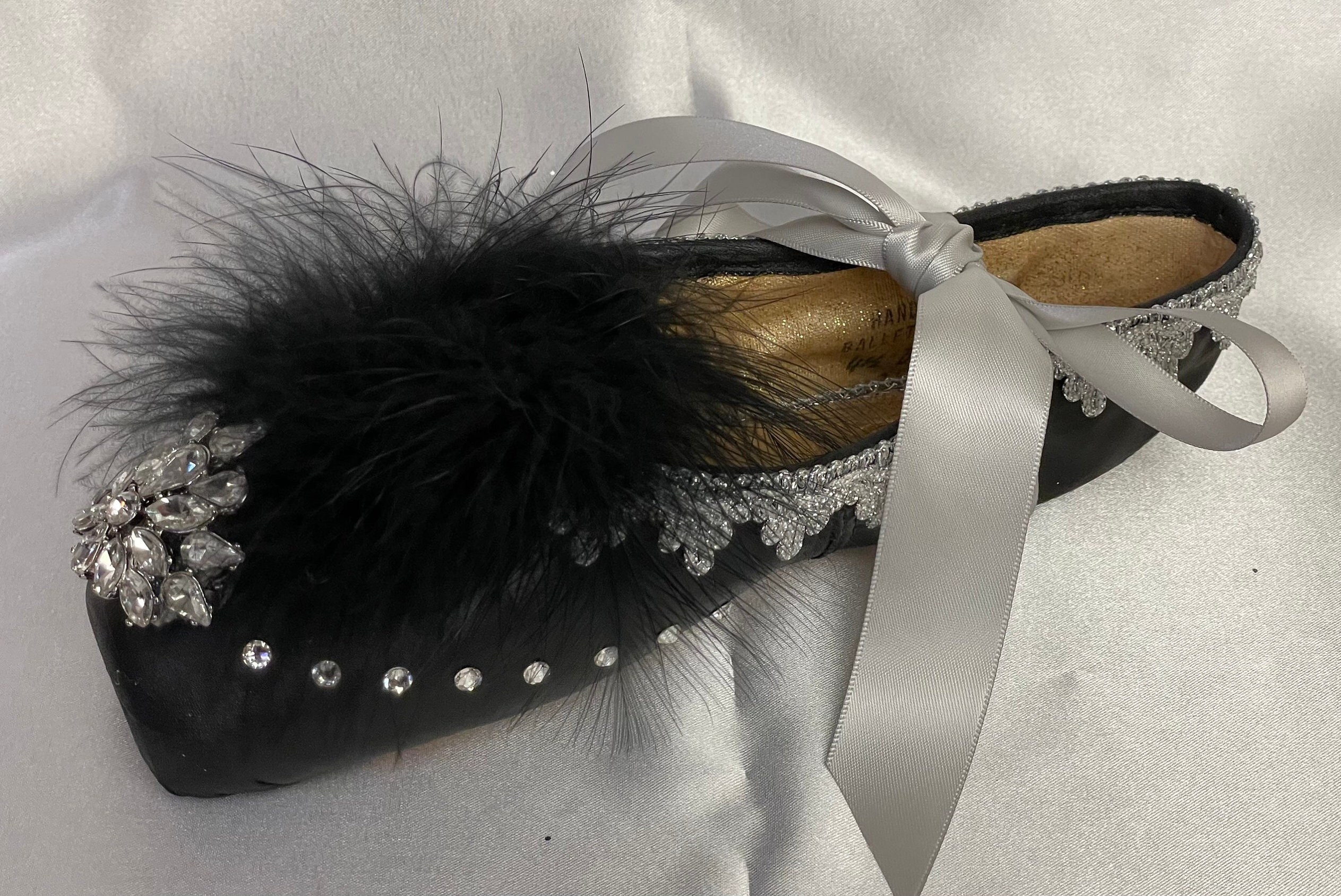 Swan Lake Black Swan Decorated Pointe Shoe With Swarovski Crystals - Etsy