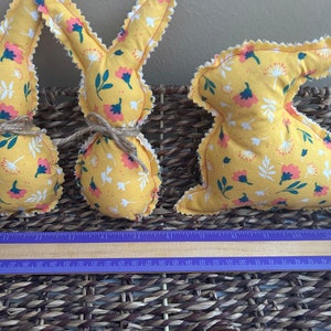 Fabric Bunny Set Floral Print Fabric Rabbits Easter Decor Fabric Bunny ...