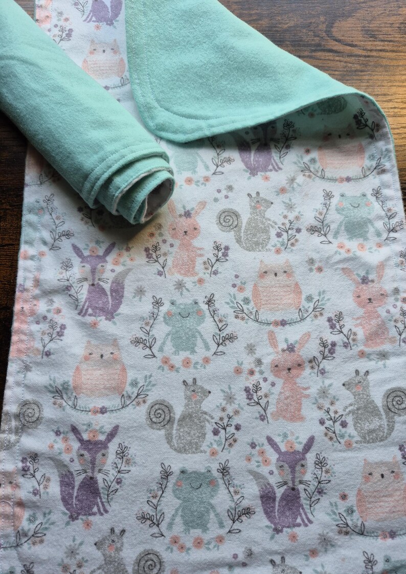 Handmade Woodland Animal Flannel Burp Cloth Set - Etsy