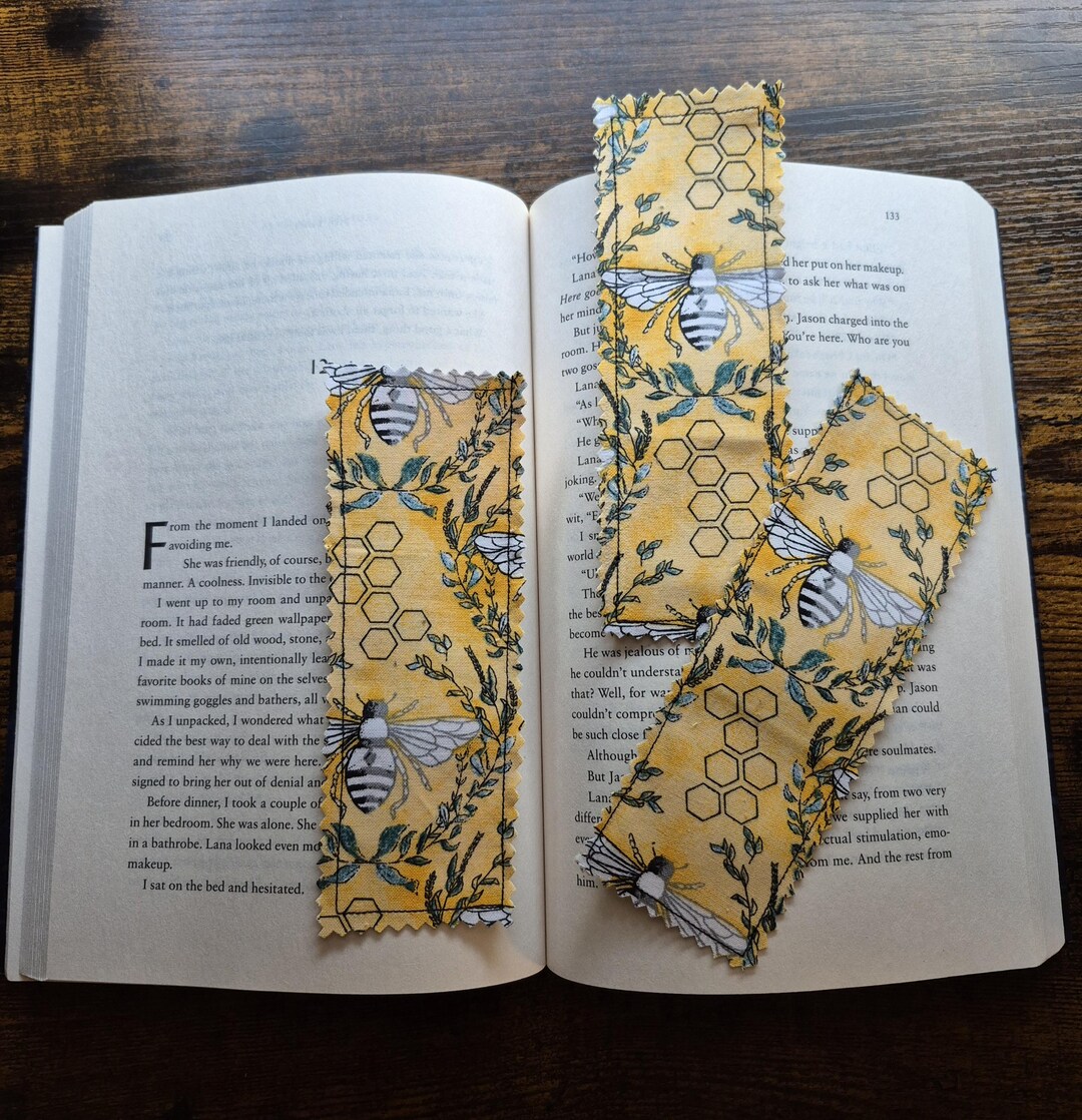 Honey Bee Fabric Bookmark | Handmade Reader Gift - Etsy