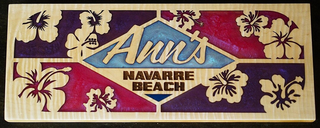 Custom Art Exotic Wood Inlay and Resin Sign (any Design, Color, Your ...