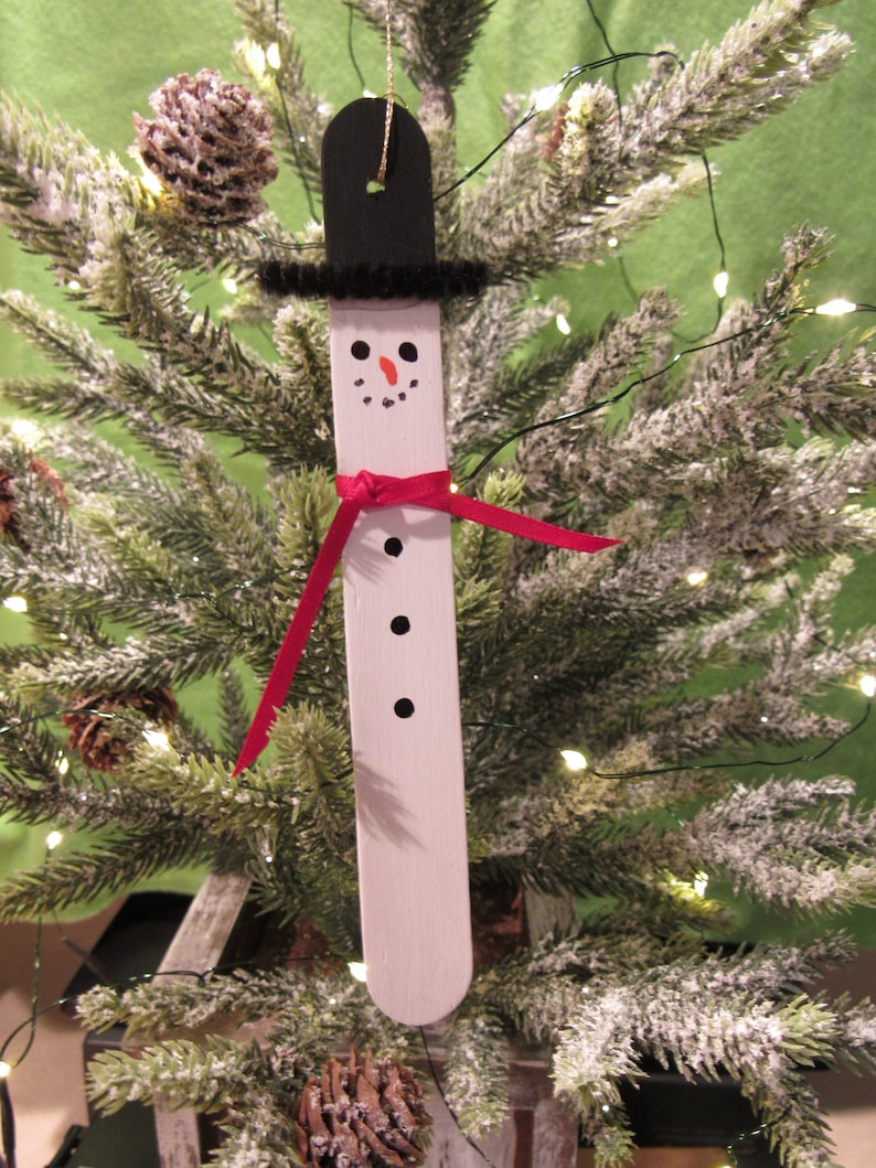 Snowman Craft Stick - Etsy