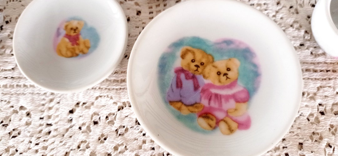 Teddy Bear Tea Set Tiny Tea Set - Etsy