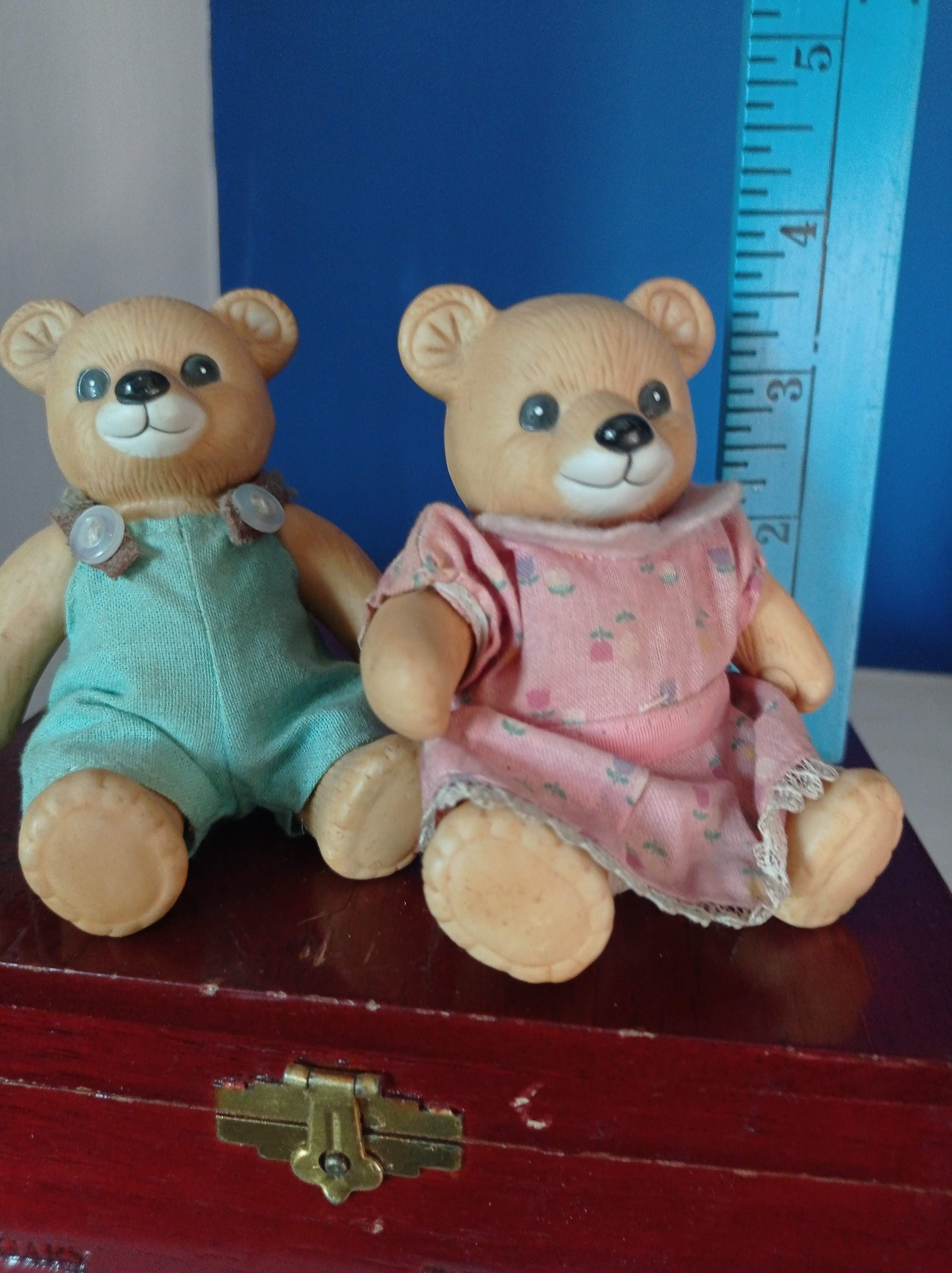 Vintage Homco Jointed Porcelain Bears Figures Boy and Girl With ...