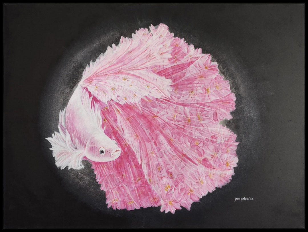 Betta Sakura (pink Betta Fish/cherry Blossoms) - Etsy