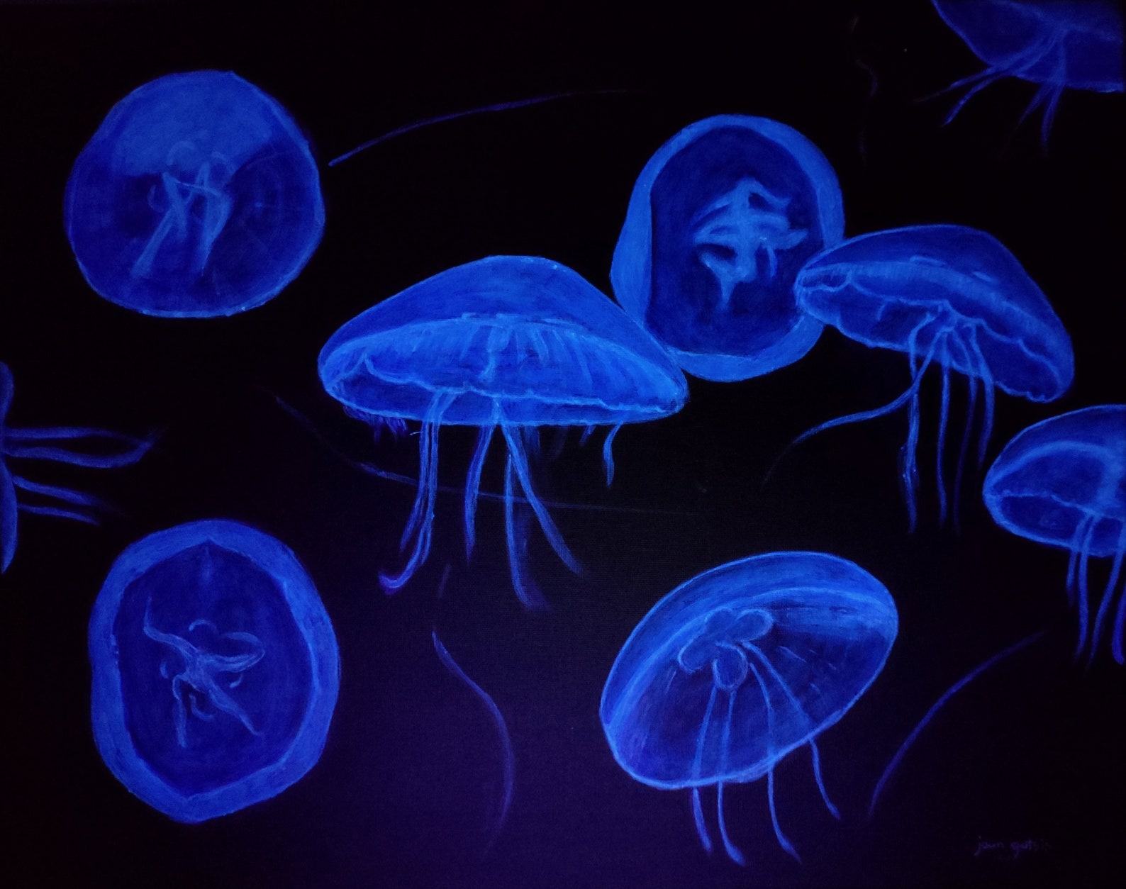 Jellyfish UV Reactive Painting glow in the Dark - Etsy