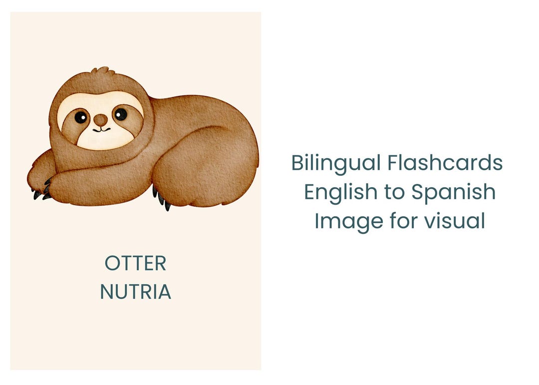Bilingual Animal Flashcards for Toddlers Set 2 | Printable English ...