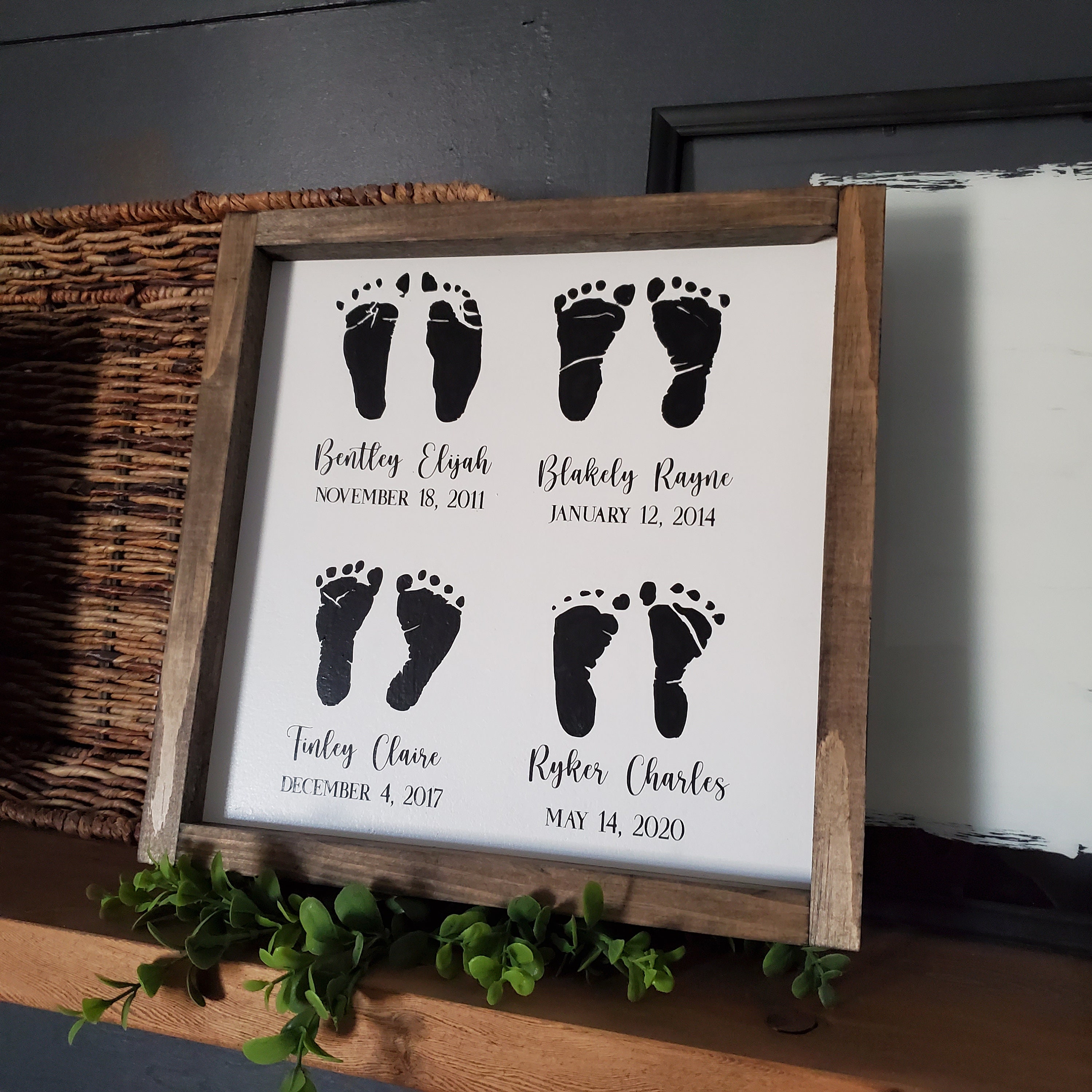 Multiple Footprint Keepsake Sign Two Footprints Sign Twin | Etsy