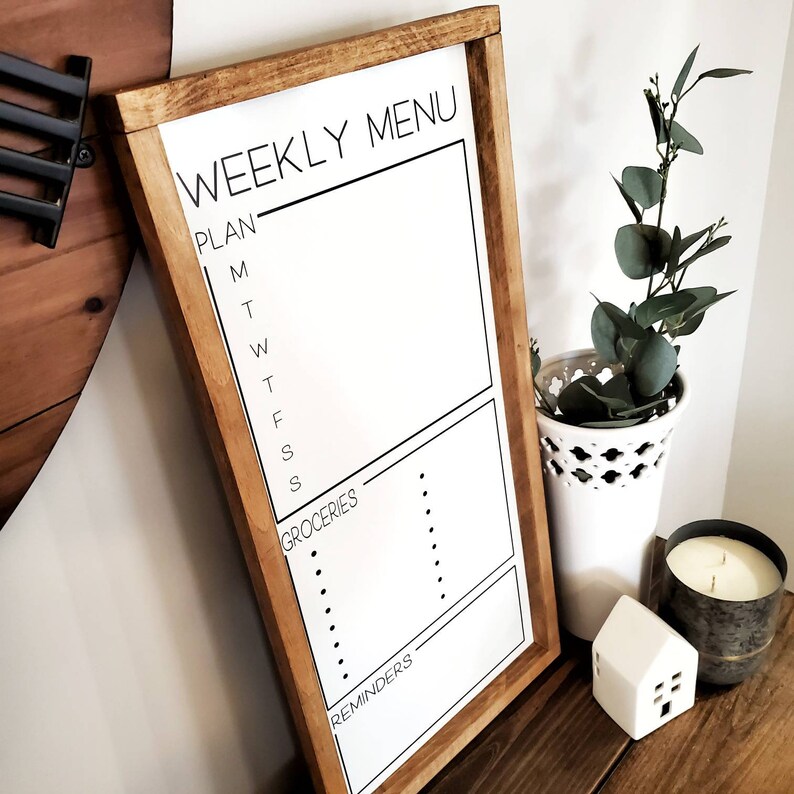 Weekly Menu Board Menu Whiteboard Kitchen Whiteboard | Etsy