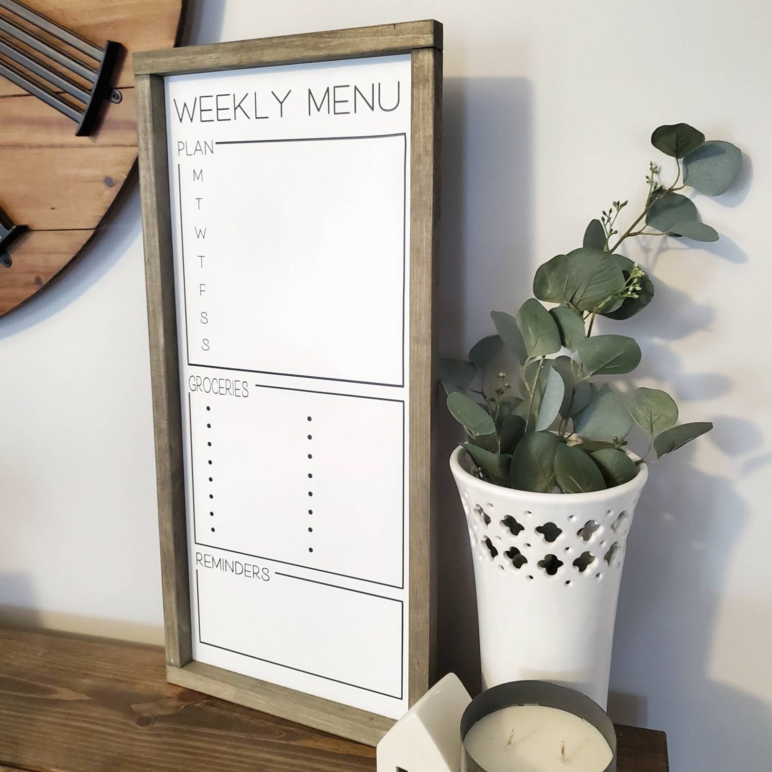 Weekly Menu Board Menu Whiteboard Kitchen Whiteboard | Etsy