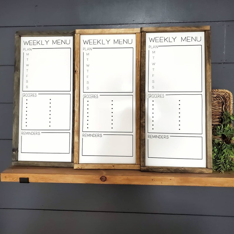 Weekly Menu Board Menu Whiteboard Kitchen Whiteboard | Etsy