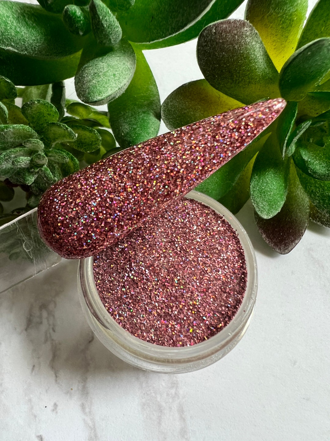 Namaste Rose Gold Holographic Nail Dip Powder the Hello Holo Collection ...