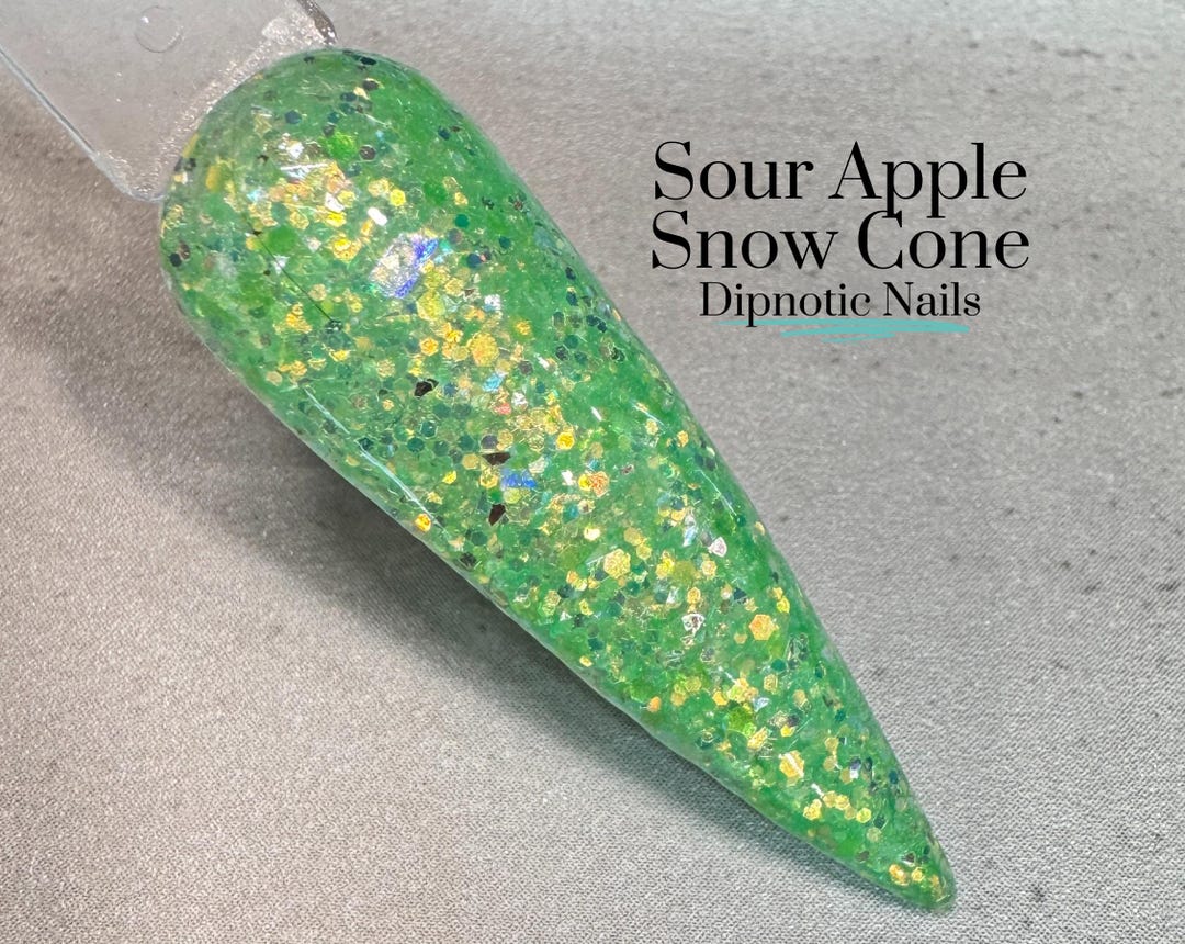 Sour Apple Snow Cone Green Nail Dip Powder- the Sugar Rush Collection ...