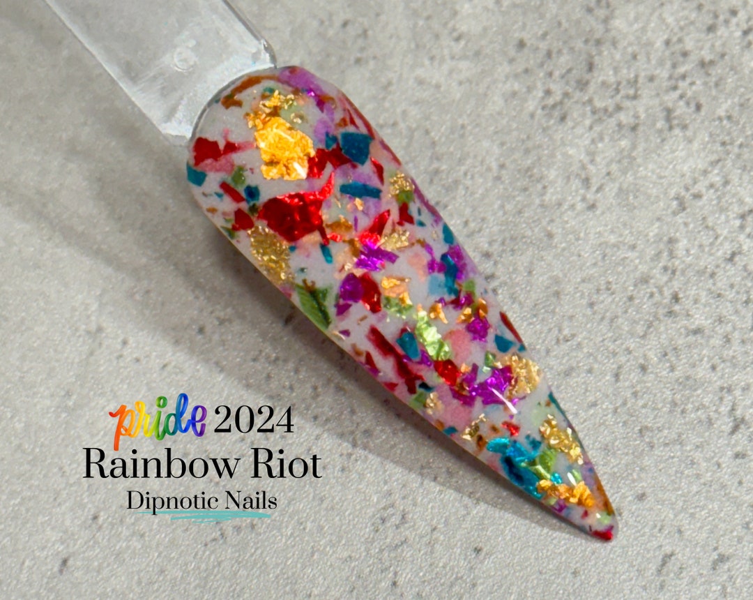 Rainbow Riot Rainbow Pride Foil Nail Dip Powder - Etsy