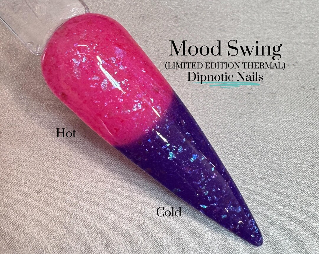 Mood Swing-limited EDITION Purple to Neon Pink Thermal Nail Dip Powder ...
