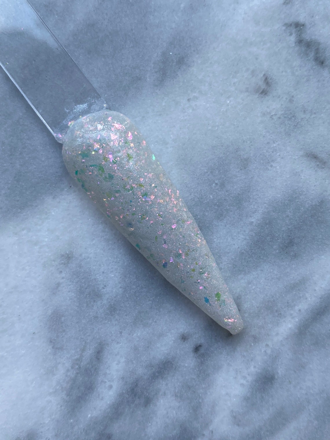 Opal October Birthstone White Shimmer Nail Dip Powder the - Etsy