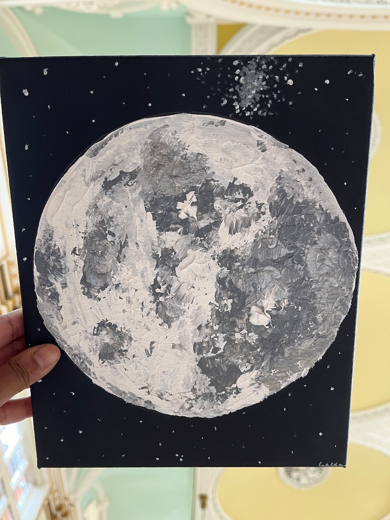 Fully Captivated | Abstract Moon Painting | Wall Art - Etsy