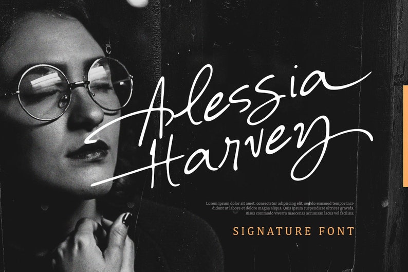 Alessia Harvey - Signature Font - Etsy