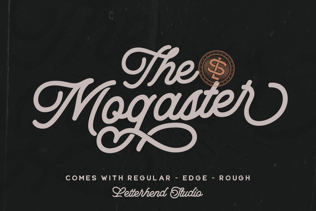 The Mogaster Font: Bold Vintage Monoline Script - Etsy