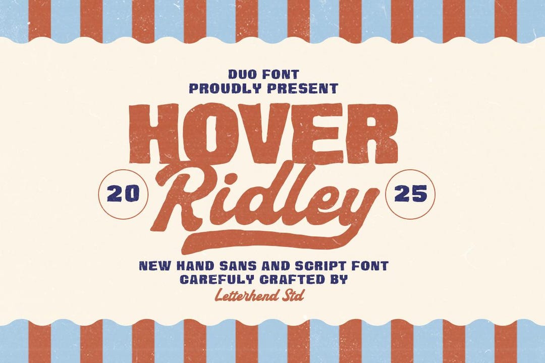 Hover Ridley Retro Font Duo - Etsy