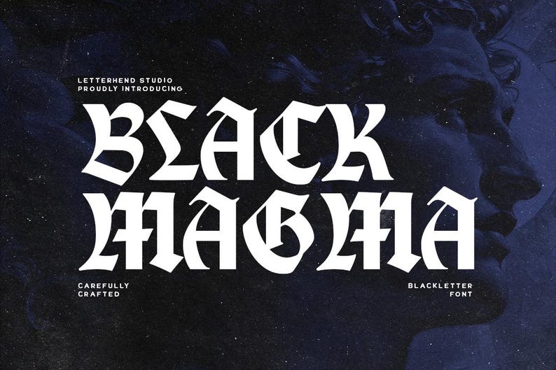 Black Magma Blackletter Font: Modern Gothic Calligraphy - Etsy