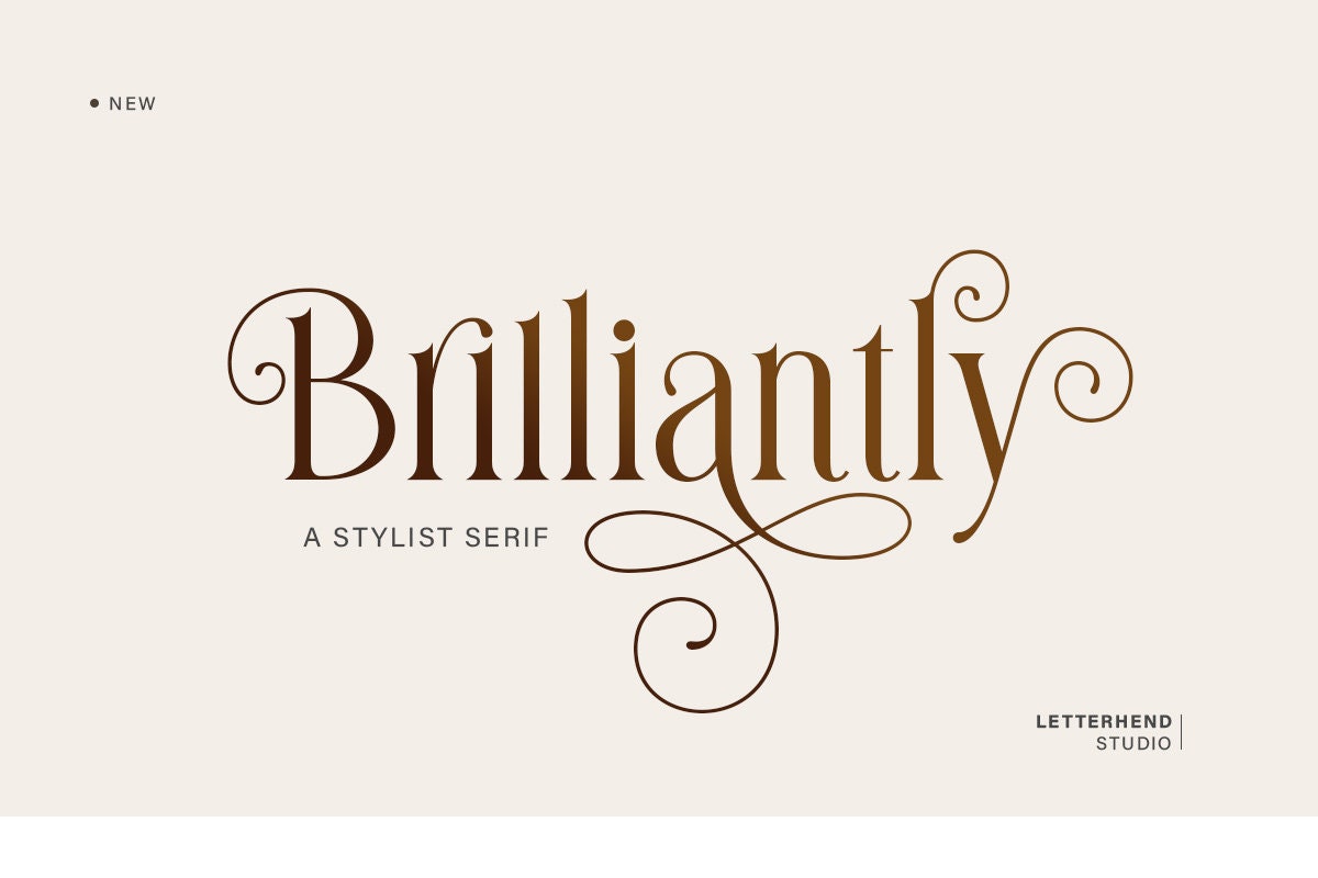 Brilliantly Serif Font: Stylish Swash & Headline Font - Etsy