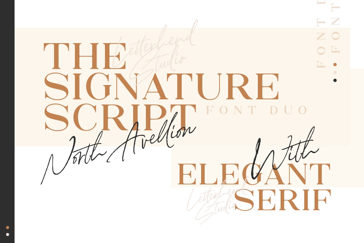 North Avellion - Script & Serif Duo, Signature, Script, Serif, Elegant ...