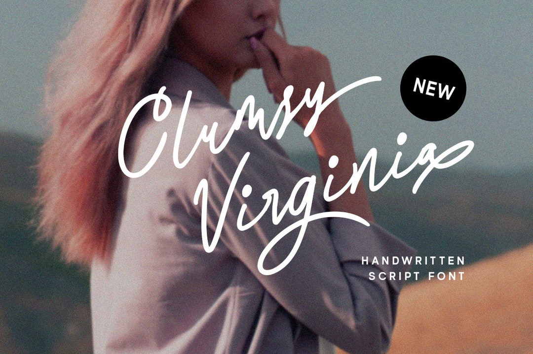 Clumsy Virginia Handwritten Script Font: Chic Casual Design - Etsy