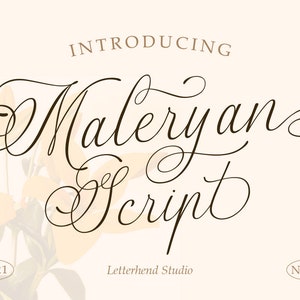 Maleryan Script Font: Modern Calligraphy, Feminine Cursive - Etsy