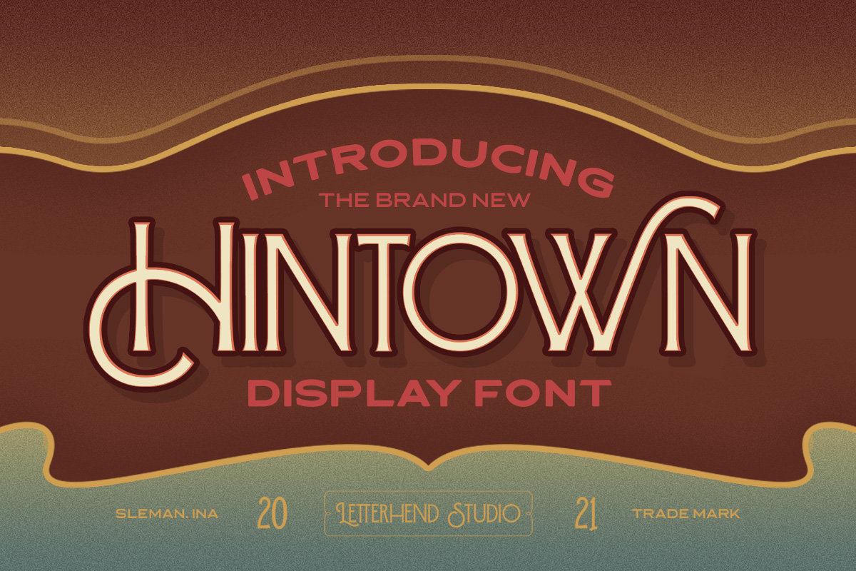 Hintown Art Deco Display Font: Retro Vintage Style - Etsy