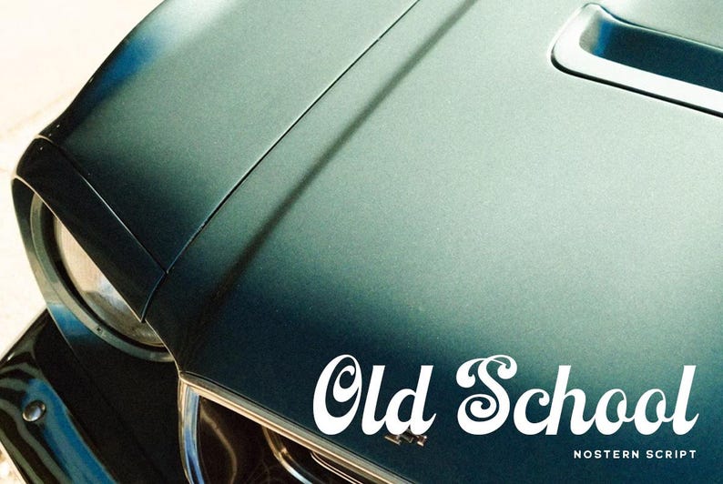 Nostern Script Font: Bold Vintage Swash Typeface - Etsy