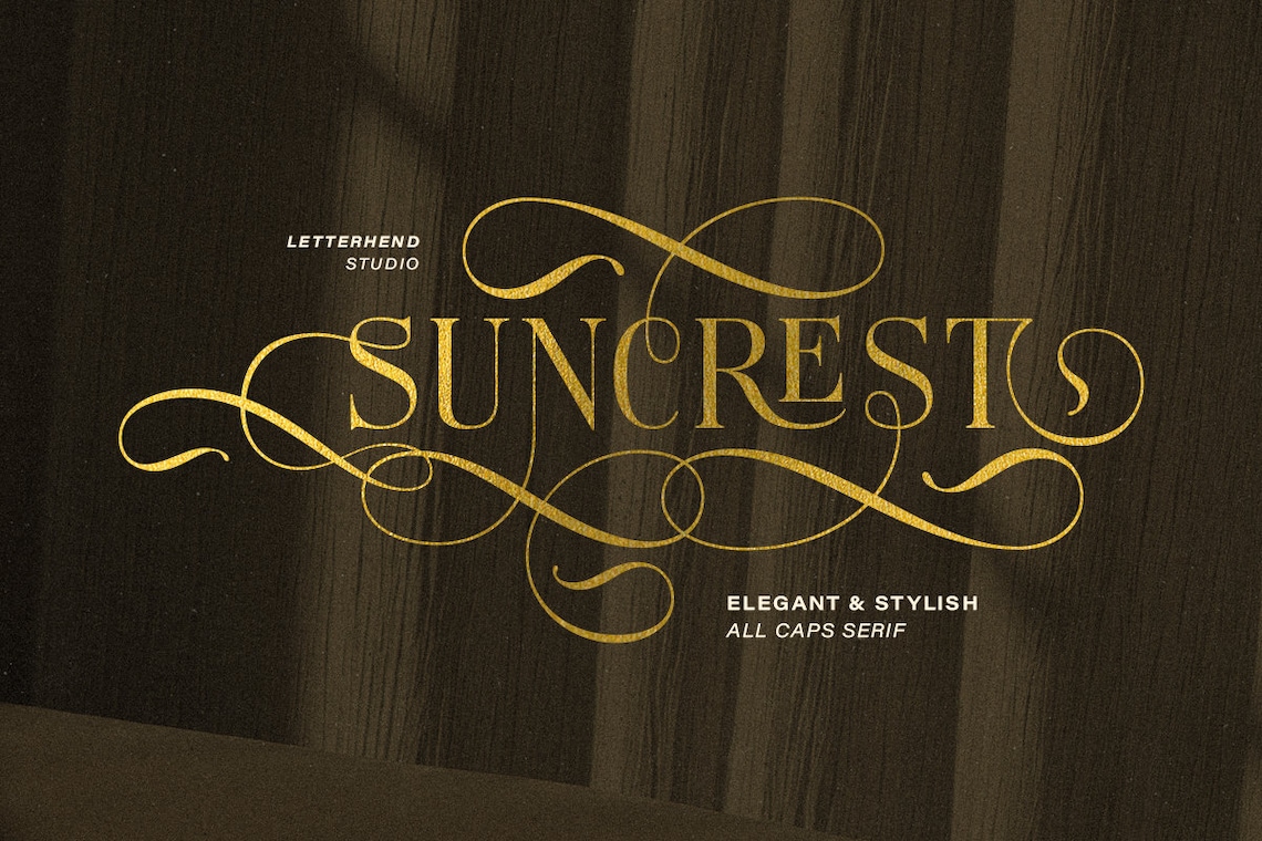 Suncrest Serif Font: Elegant Swashes & Alternates - Etsy