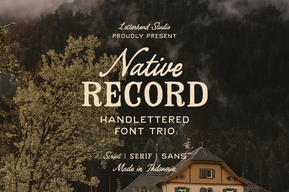Native Record Font Trio: Handcrafted Western Typeface - Etsy