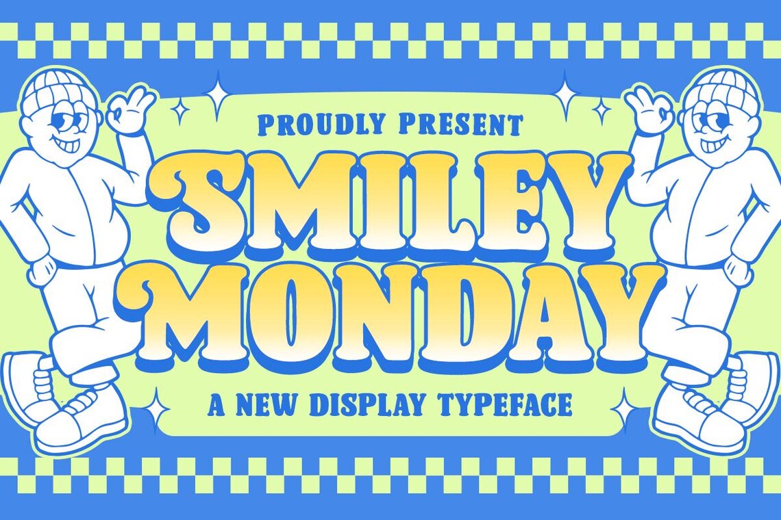 Smiley Monday Display Font: Bold Slab Font - Etsy
