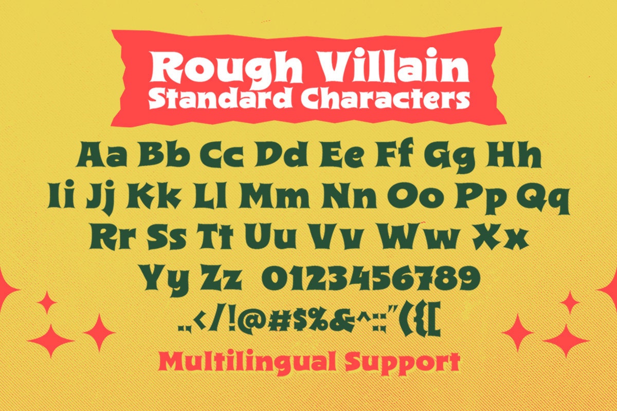 Rough Villain Display Font: Bold Cartoon Font - Etsy