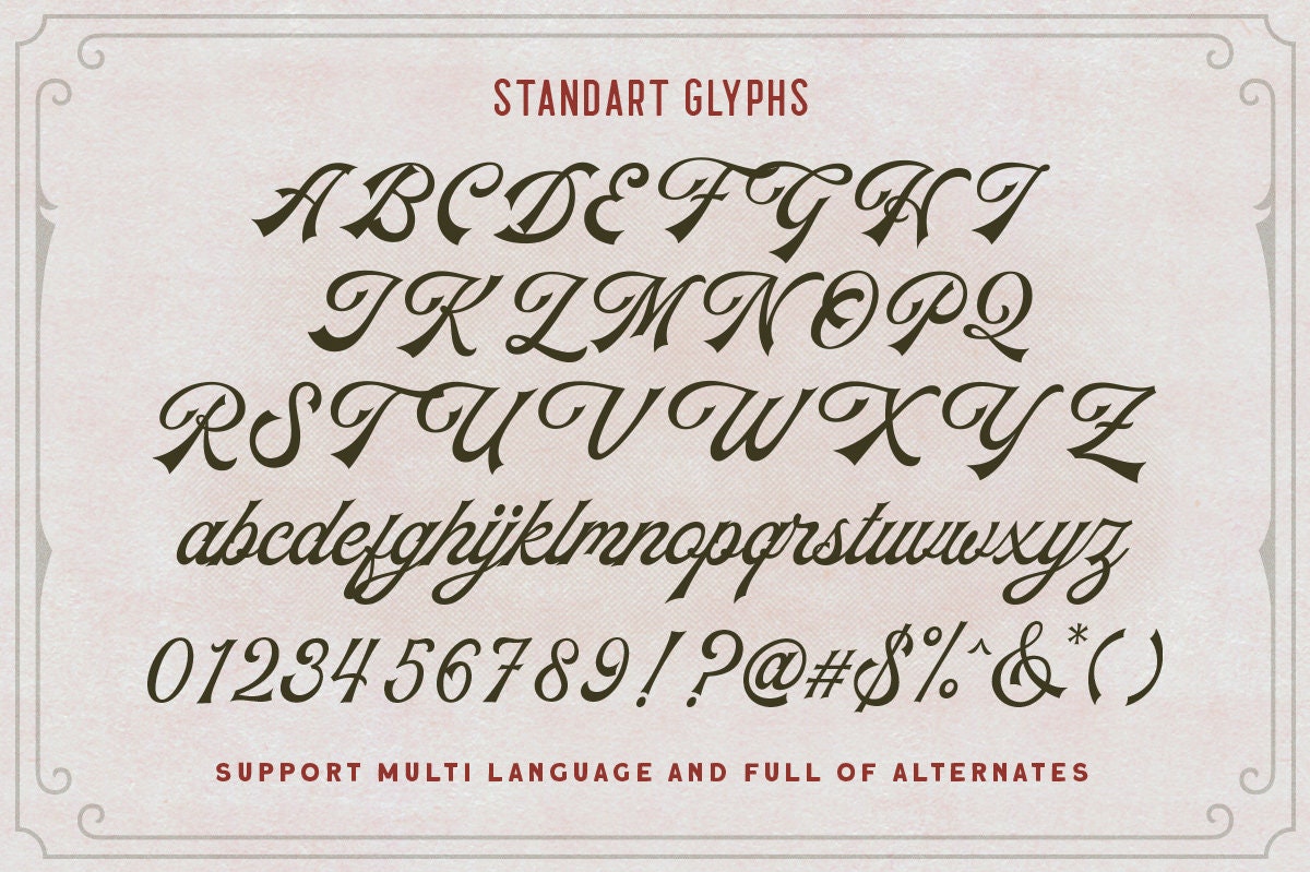 The Padlock - A Vintage Script, Script Font, Retro Font, Nostalgia Font ...