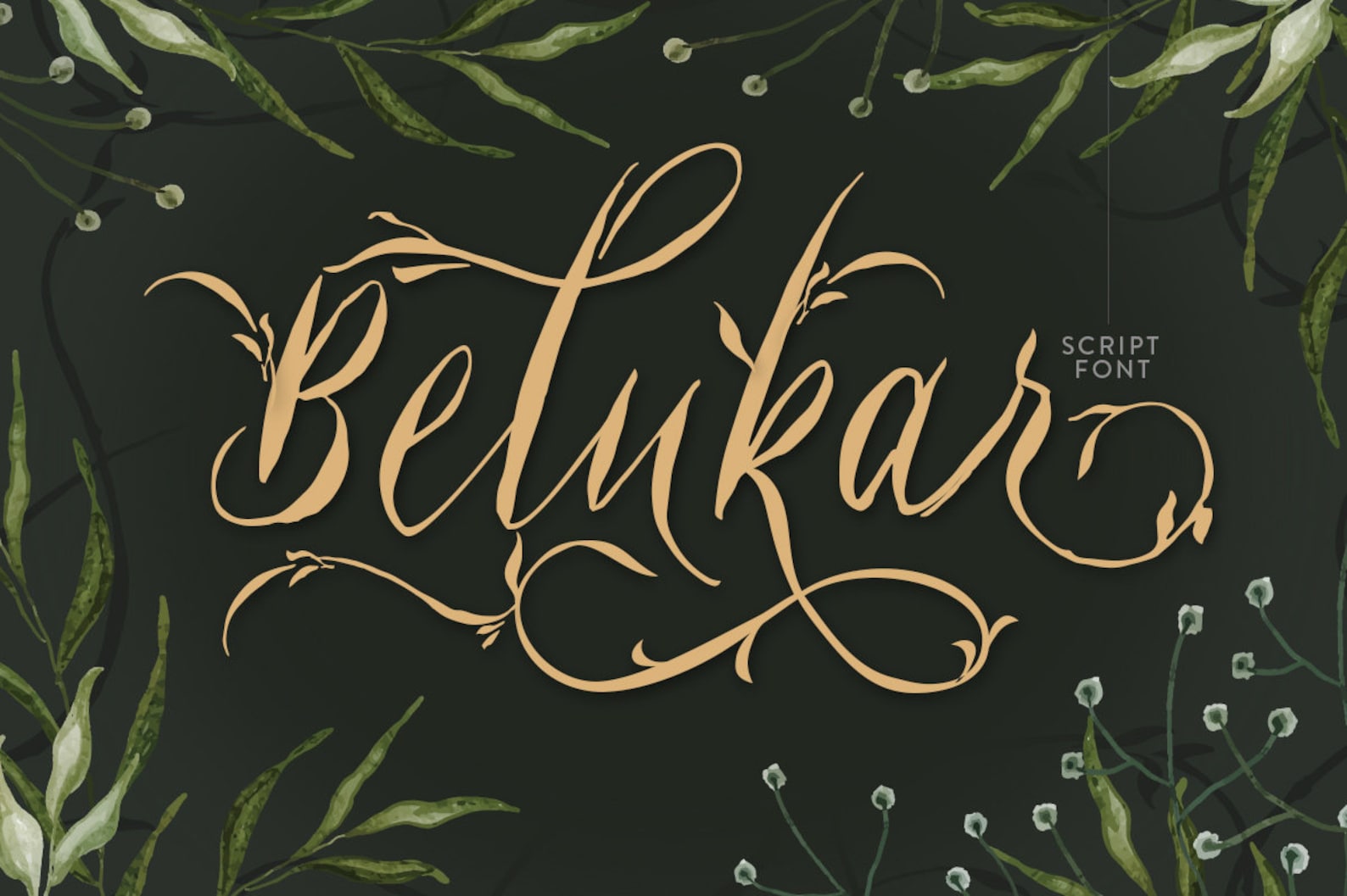 Belukar - Unique Display Script, Script Font, Display Font, Ornament Font, Swash Font, Unique ...