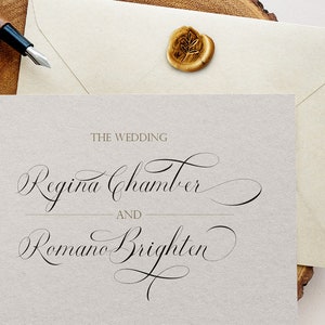 Estarossa Classic Script Font: Luxury Wedding Invitation Design - Etsy