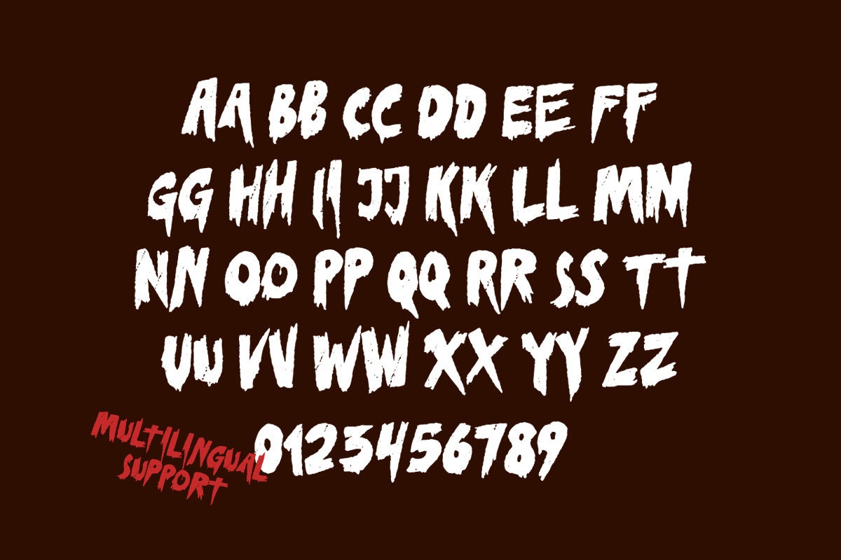 Horier Time Horror Horror Creepy Spooky Typeface Scary - Etsy