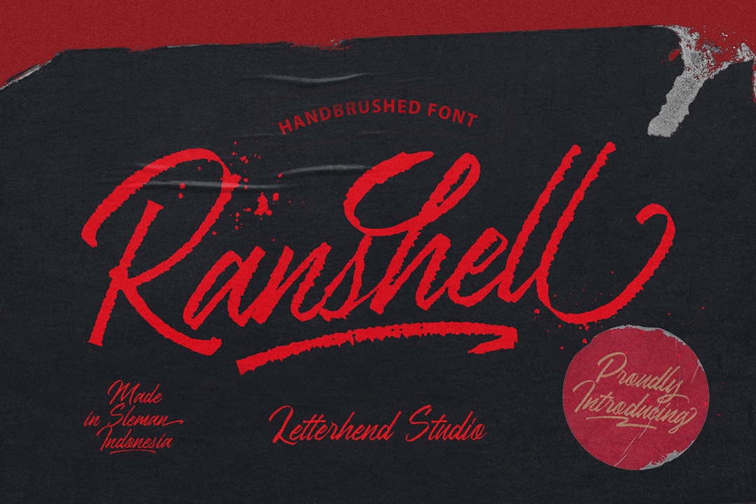 Ranshell -rough Font, Dry Brush Font, Grunge Font, Rustic Font ...