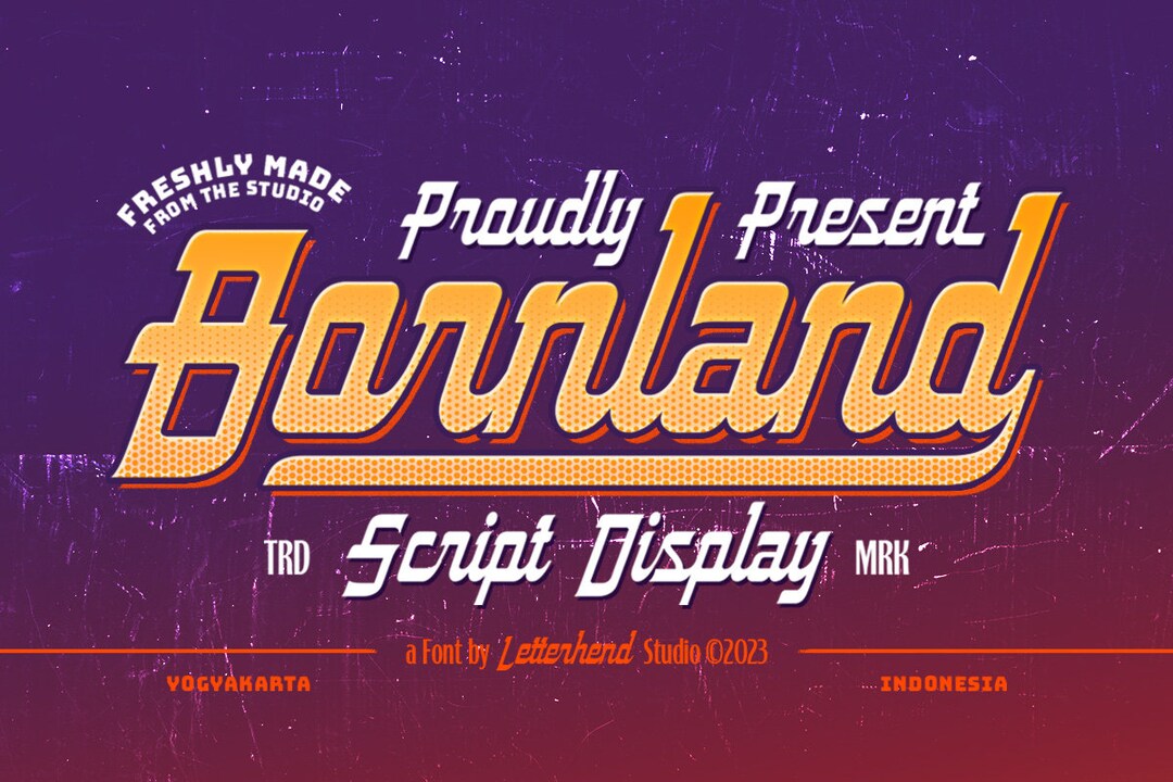 Borndland - Script Display, Script Display, Sporty Font, Urban, Street ...