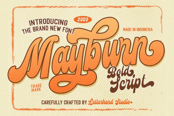 Mayburn Bold Script Retro Font 60s Font 70s Font Bold - Etsy