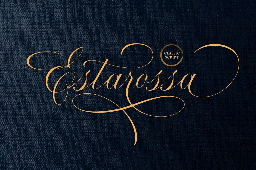 Estarossa Classic Script Font: Luxury Wedding Invitation Design - Etsy