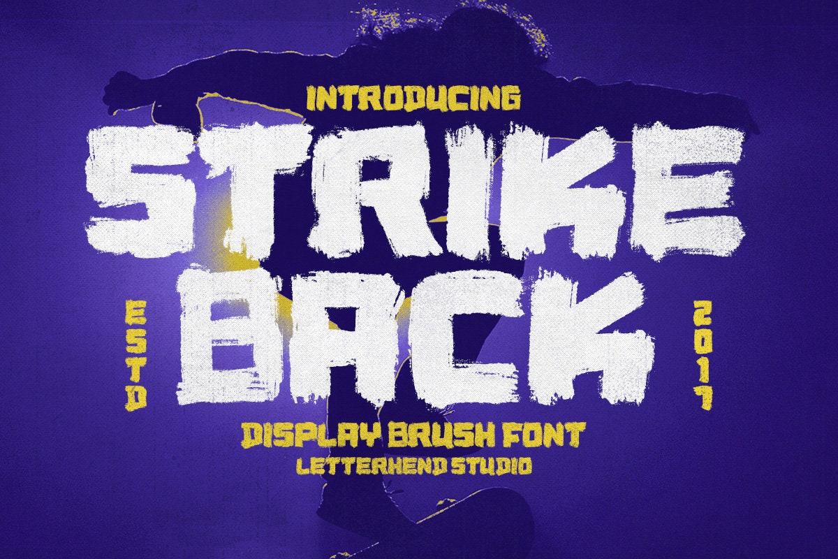 Strike Back, Textured Font, Brush Font, Rough Font, Gritty Font, Grunge ...
