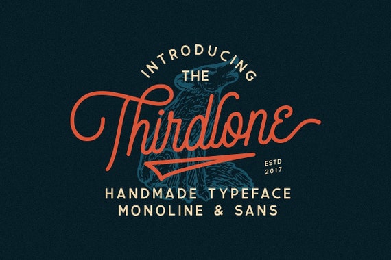 Thirdlone Font Duo Nature Wildlife Adventure Monoline | Etsy