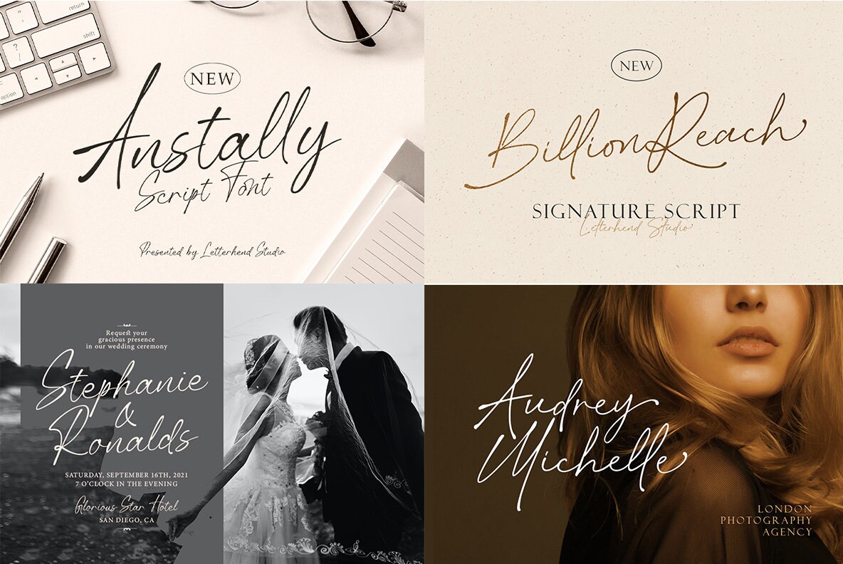 Wedding Font Bundle: 15 Script Fonts, Modern Calligraphy - Etsy