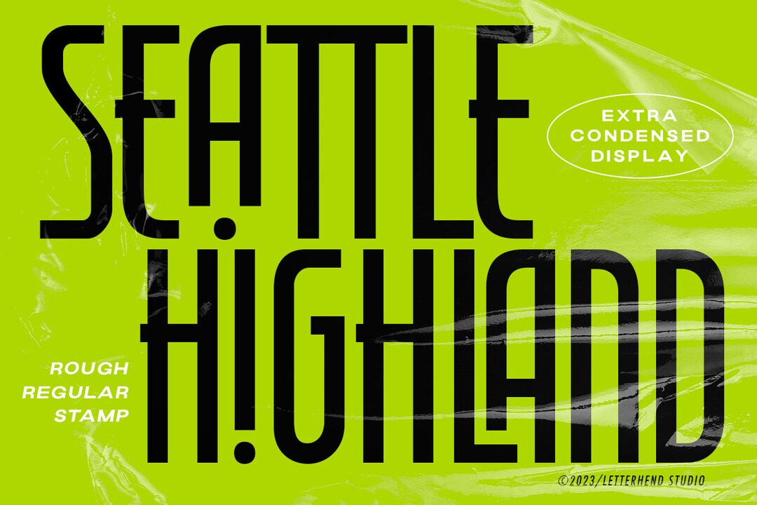 Seattle Highland Condensed Display Font: Poster Font, Headline - Etsy